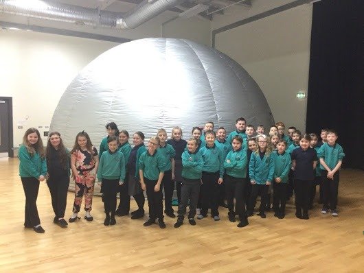 How mobile planetarium works. Wonderdome in action.