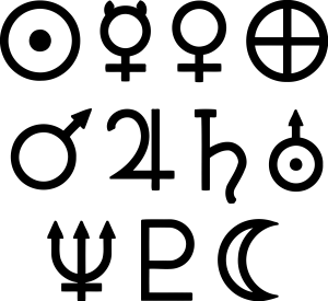 Quick guide to astronomical planet symbols - August 13, 2018